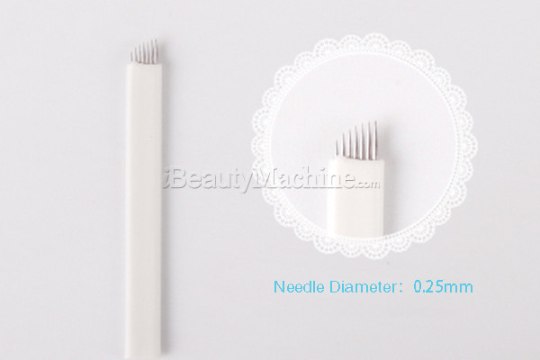 Flexible 7pin Angled Microblading Needle