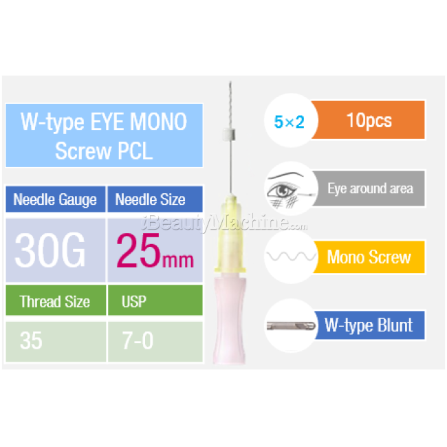 InstaLift™ EYE Mono Screw PCL Thread | 30Gx25mmx35mm | W-type Blunt ...